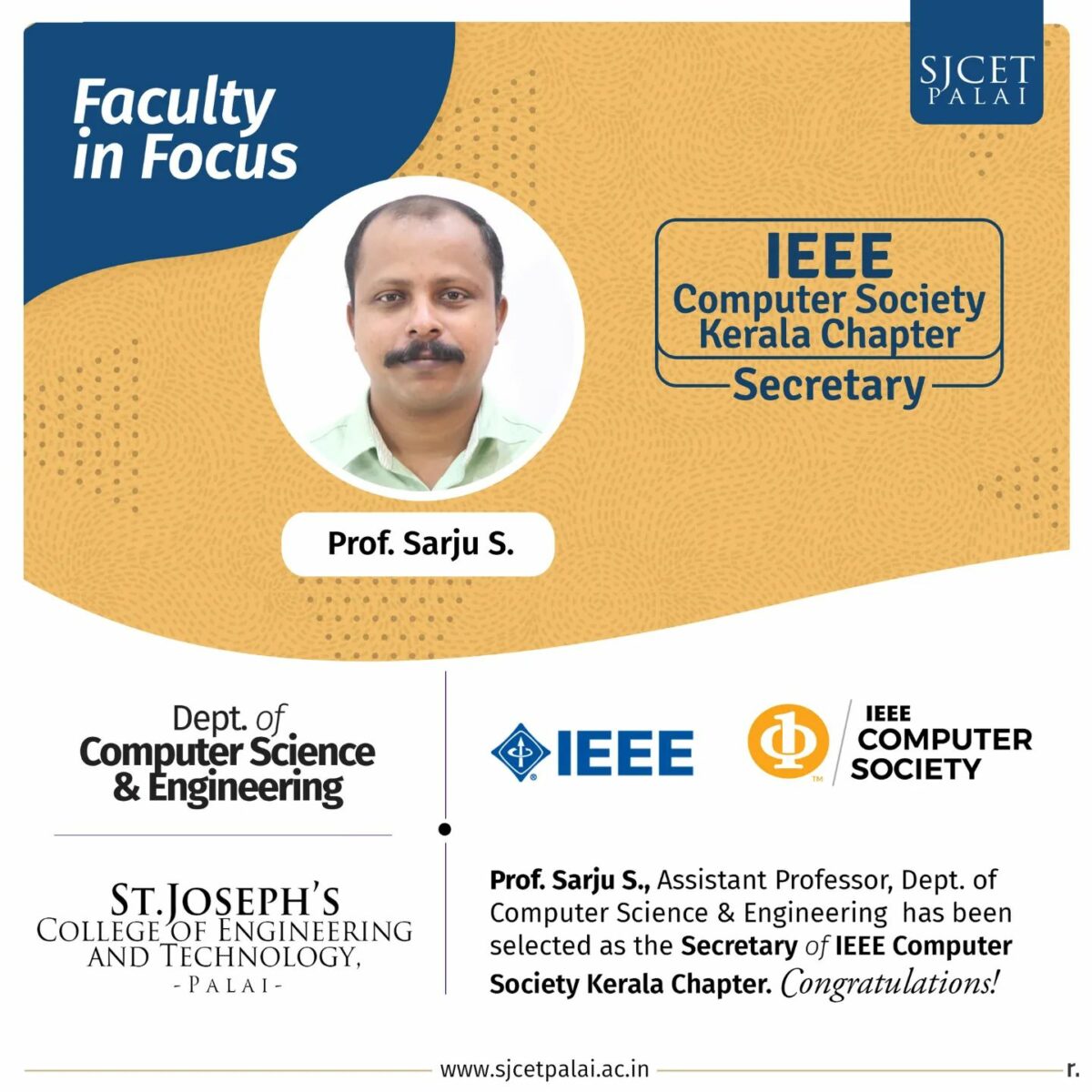 Dept. of CSE – Faculty Achivements – SJCET Palai