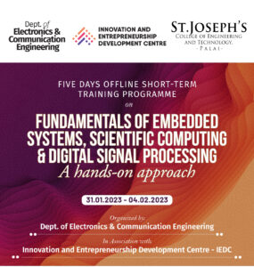 STTP on Fundamentals of Embedded Systems – SJCET Palai